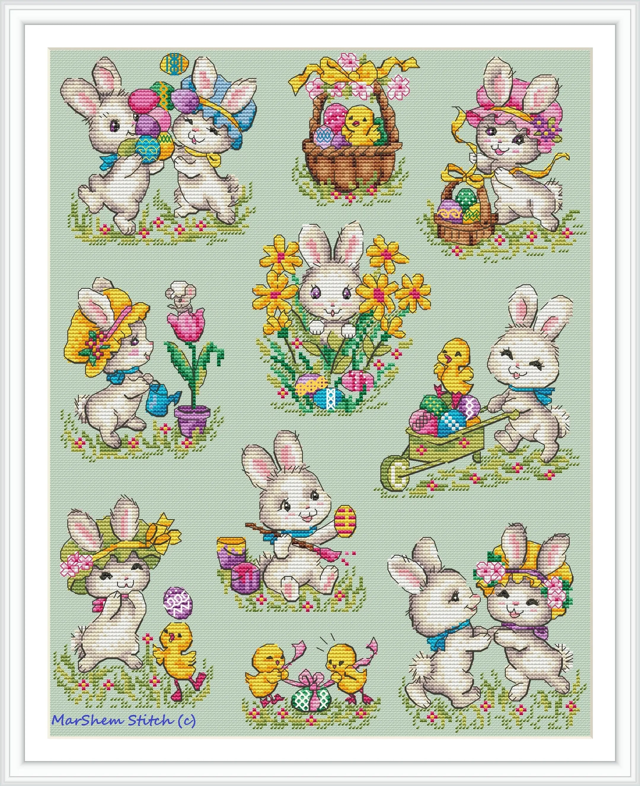 Easter Sampler - PDF Cross Stitch Pattern – Wizardi