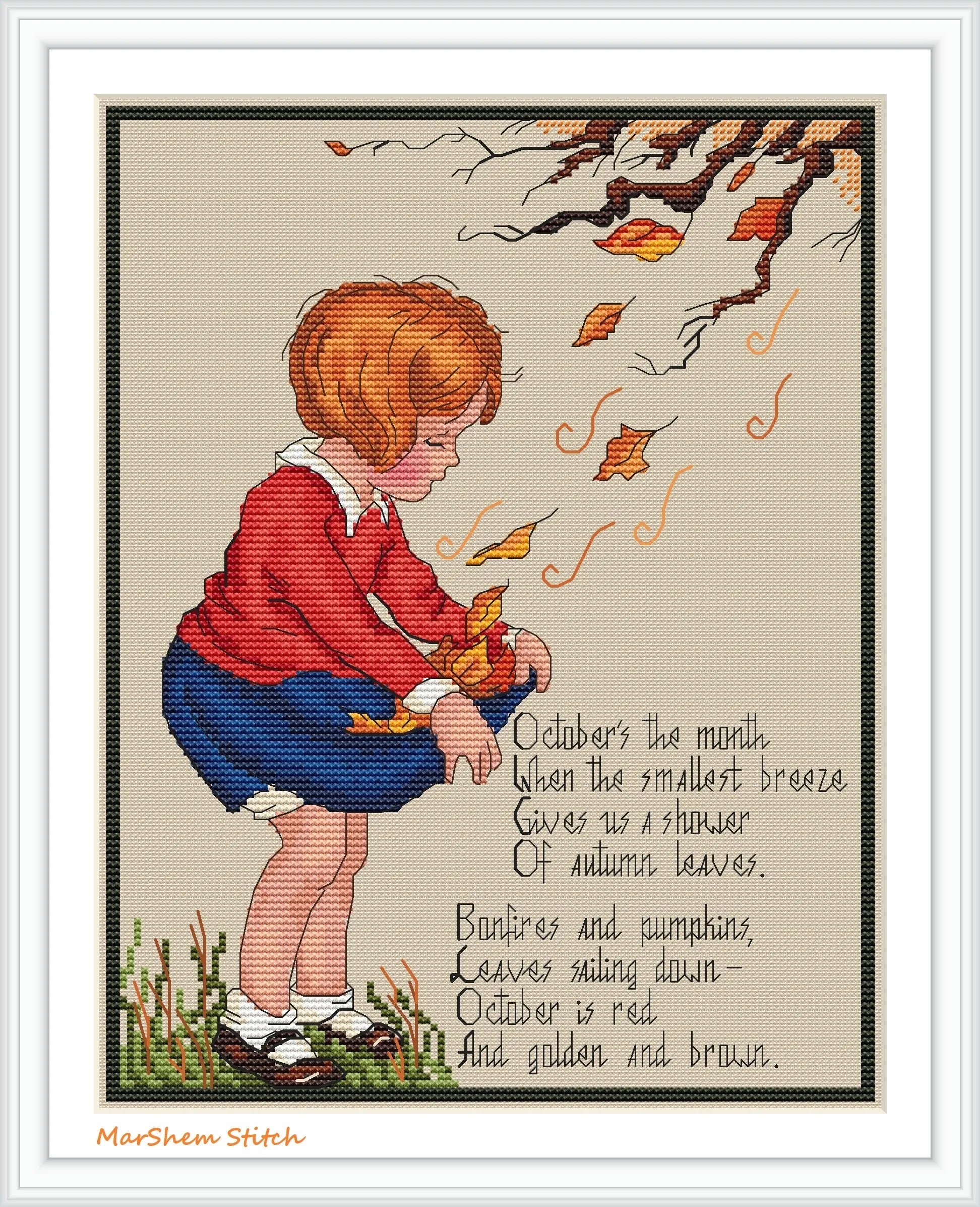 October Breeze - PDF Cross Stitch Pattern – Wizardi