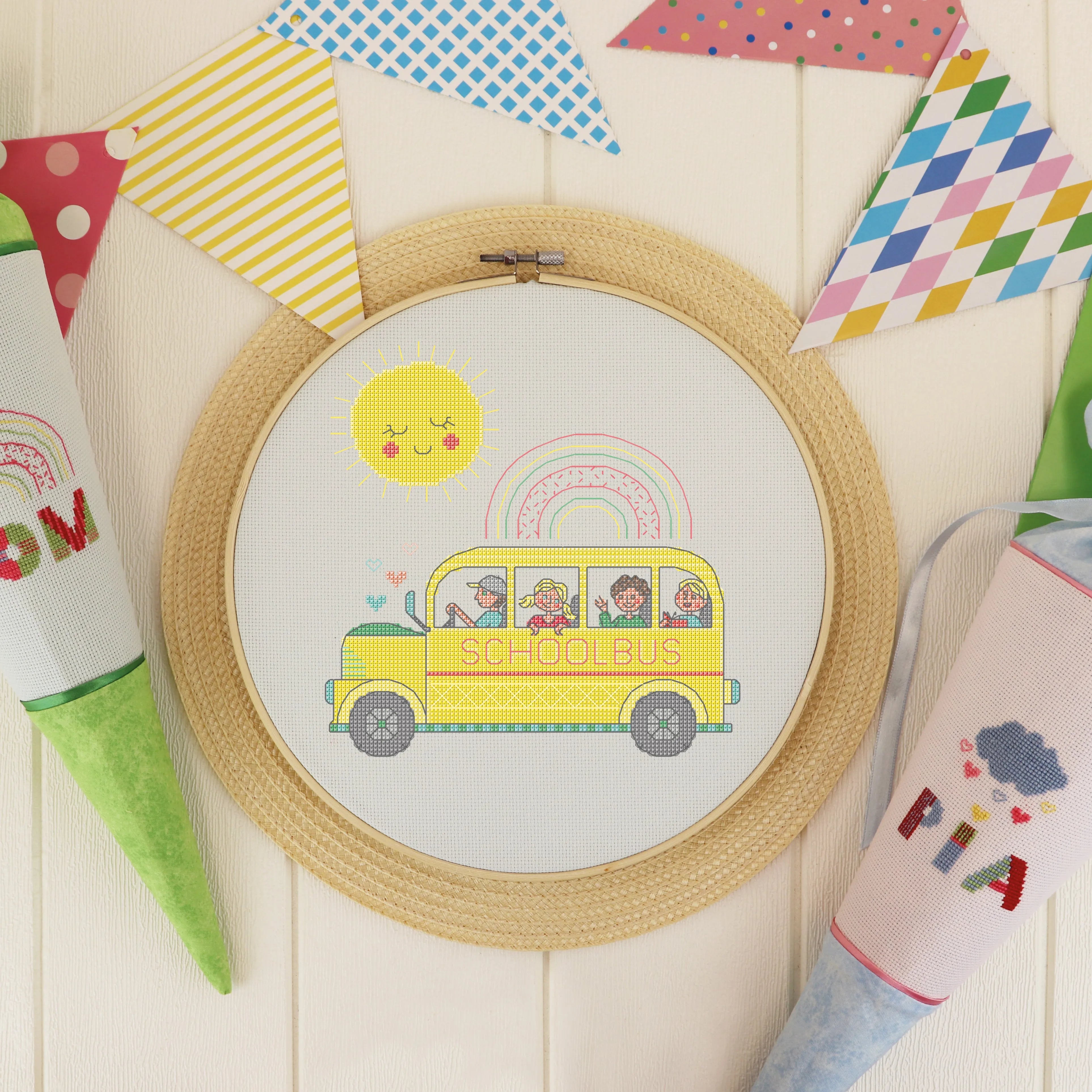 School Bus - Free PDF Cross Stitch Pattern – Wizardi