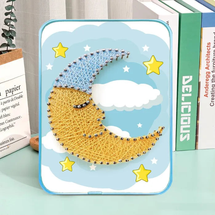 Moon String Art Kit with Stand. Simple Decorative DIY String Art Craft ...