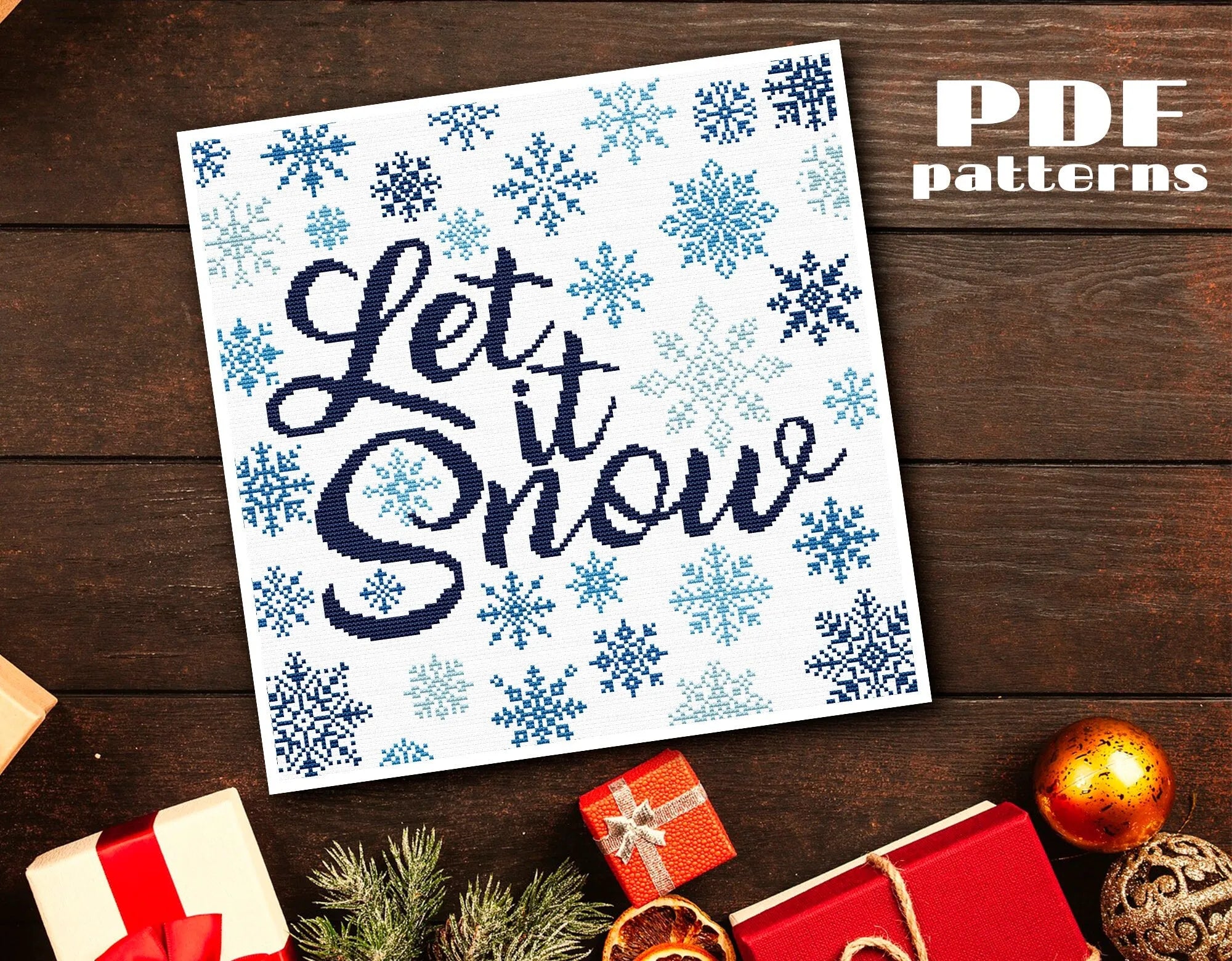 Let it snow - PDF Cross Stitch Pattern – Wizardi