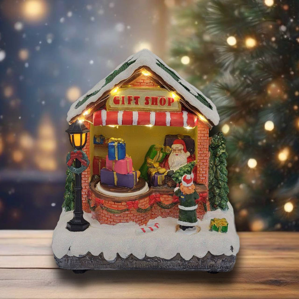 Santa's Gift Shop Christmas Miniature. Christmas Village F07M3-27B ...