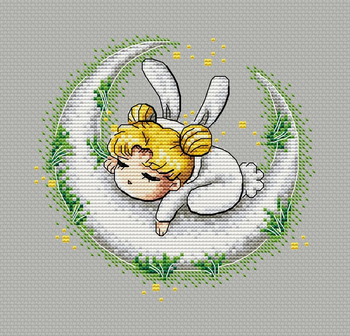 Baby rabbits. Usagi - PDF Cross Stitch Pattern – Wizardi