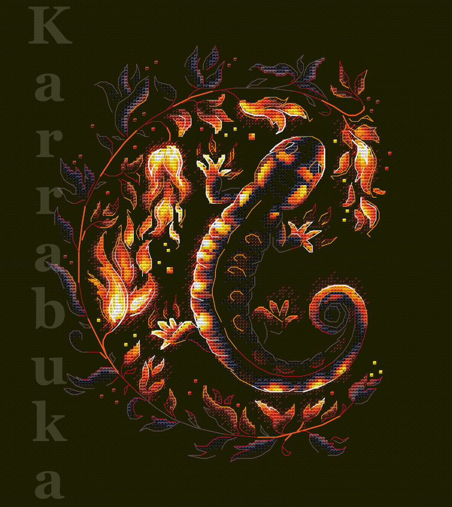 Salamander - PDF Cross Stitch Pattern – Wizardi