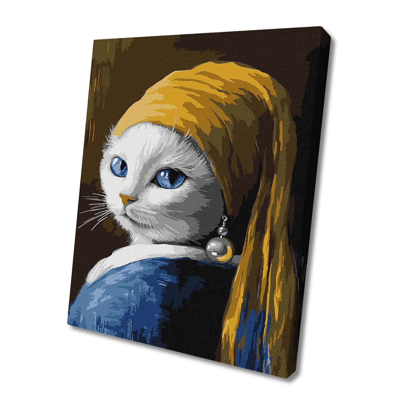 Painting by Numbers kit Cat with a pearl earring KHO6687 – Wizardi