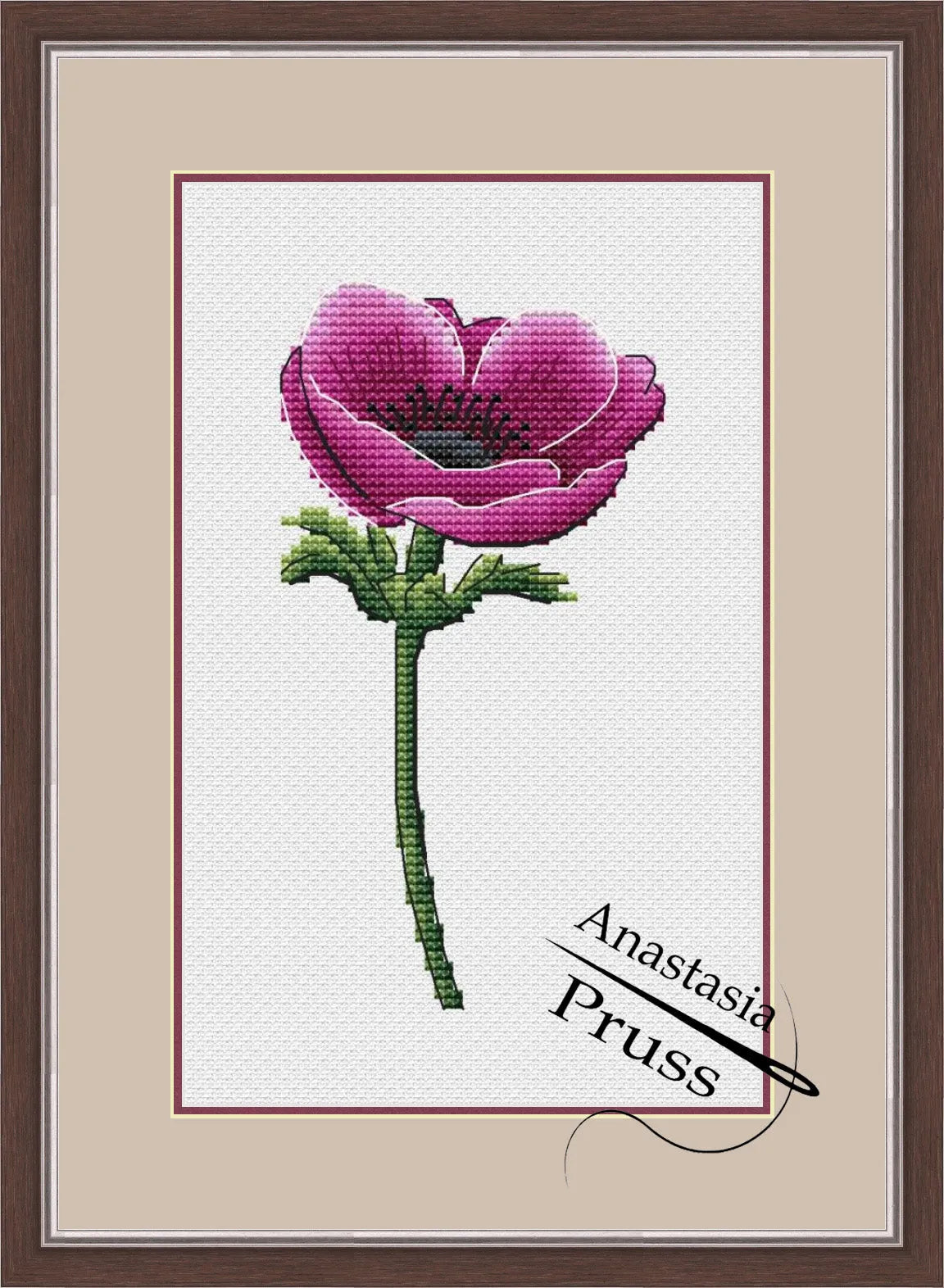 Anemone - PDF Cross Stitch Pattern — Wizardi