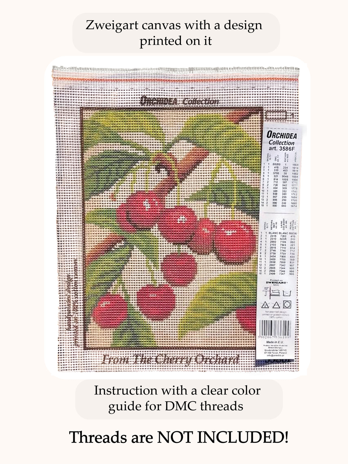 Gobelin canvas for halfstitch without yarn White horse 3373J – Wizardi