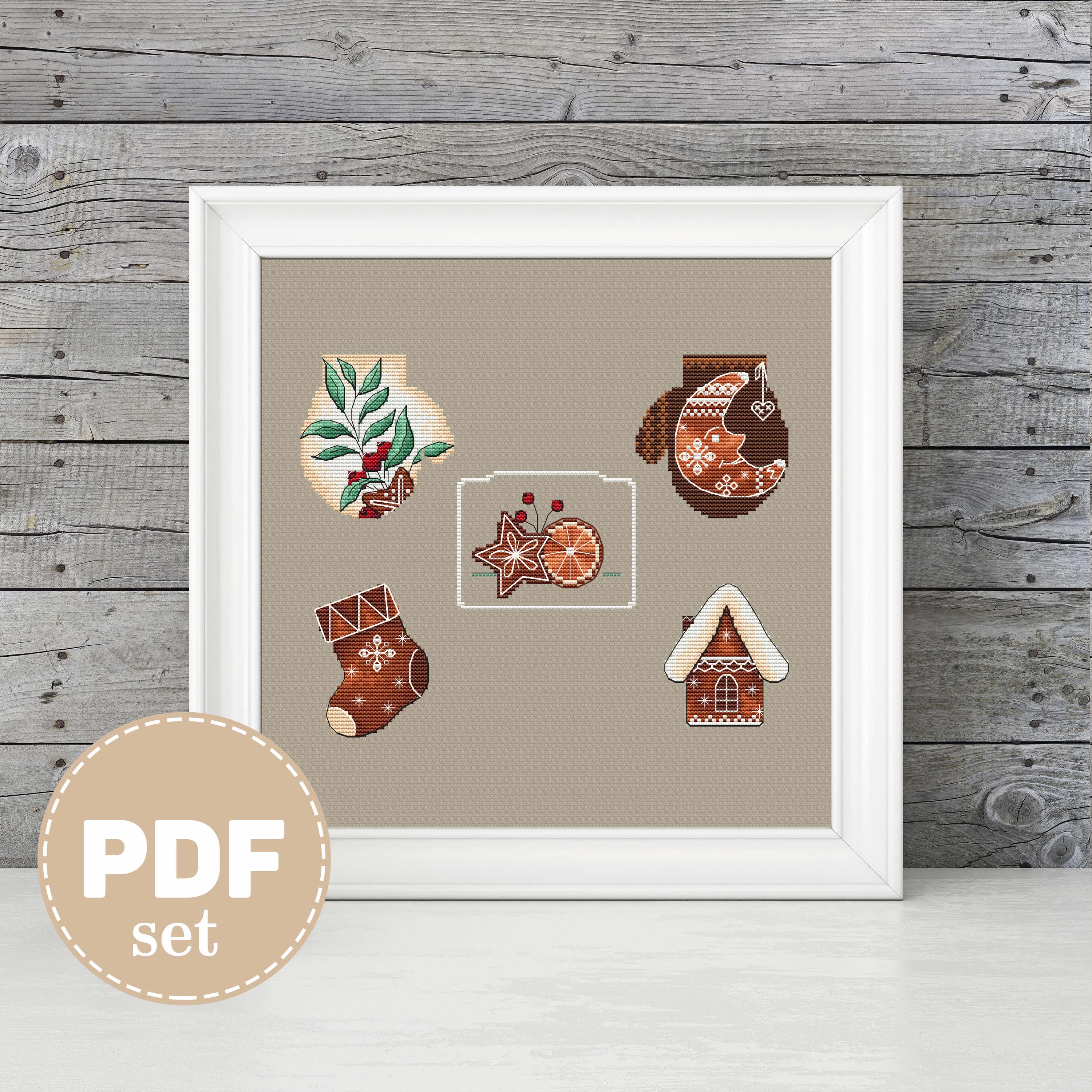 Gingerbread Set - PDF Cross Stitch Pattern – Wizardi