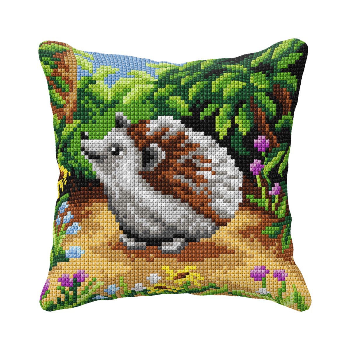 Needlepoint Cushion. Cross stitch kit "Hedgehog" 99097 – Wizardi