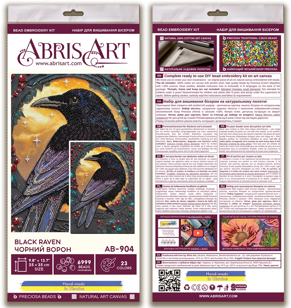 Bead Embroidery Kit - Black raven AB-904 – Wizardi