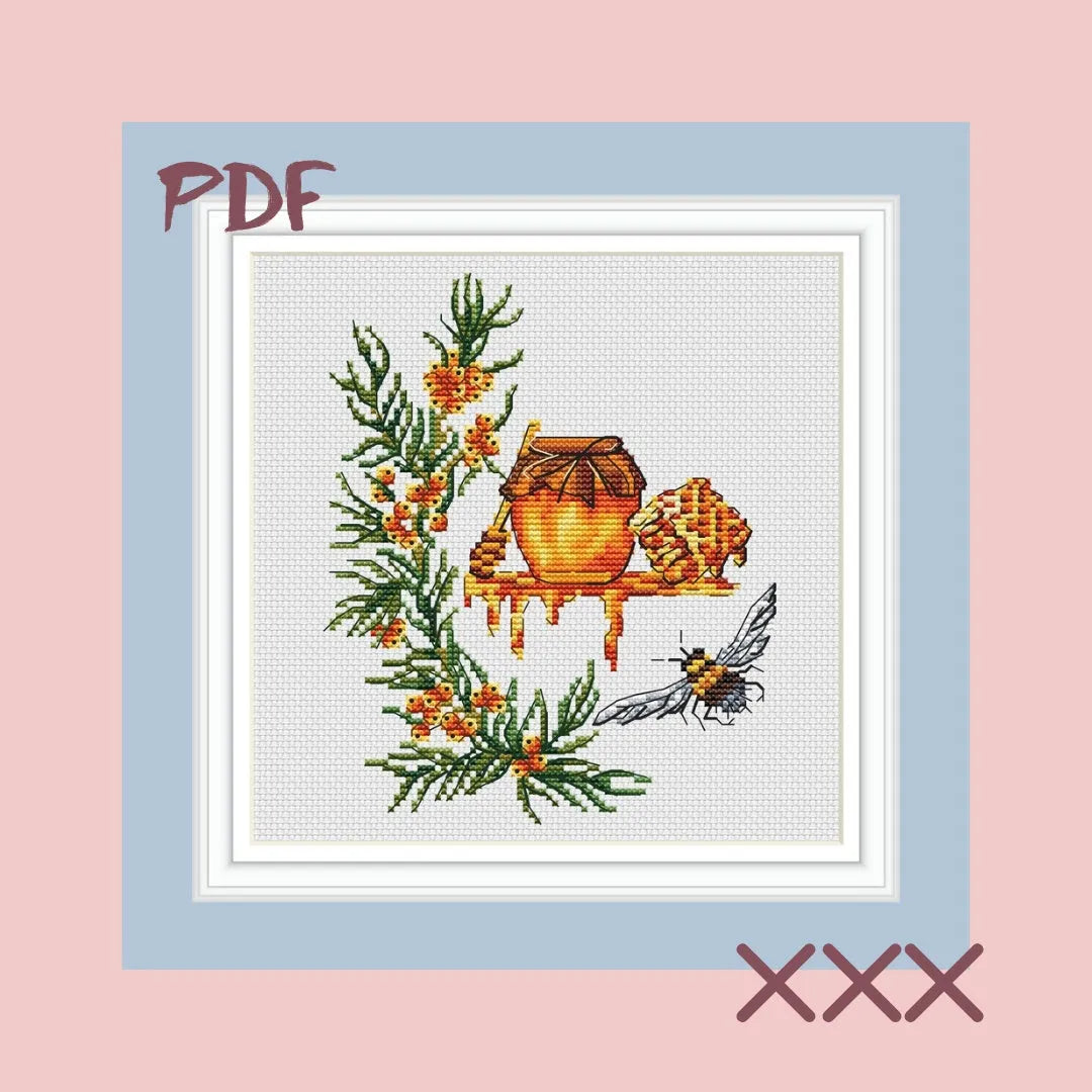 Little bee - PDF Cross Stitch Pattern — Wizardi