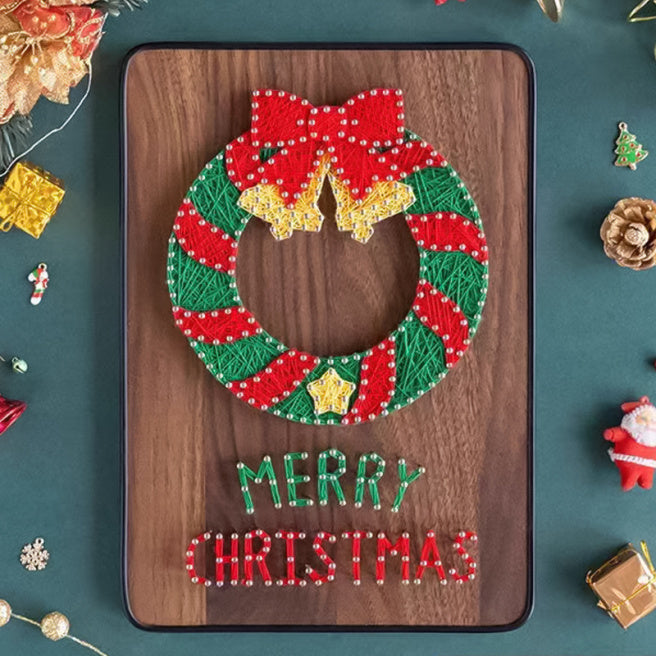 String Art DIY Kit - Christmas Wreath. Wizardi Craft Kit F07-M12-6-DHA