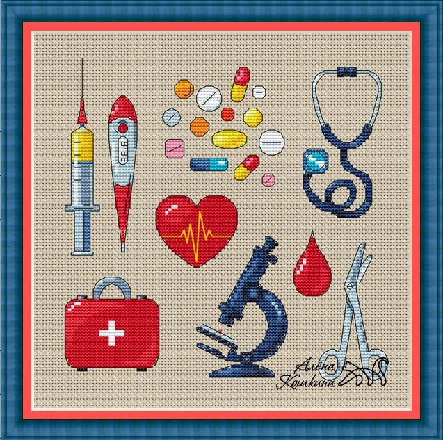 Sampler. Medicine - PDF Cross Stitch Pattern — Wizardi
