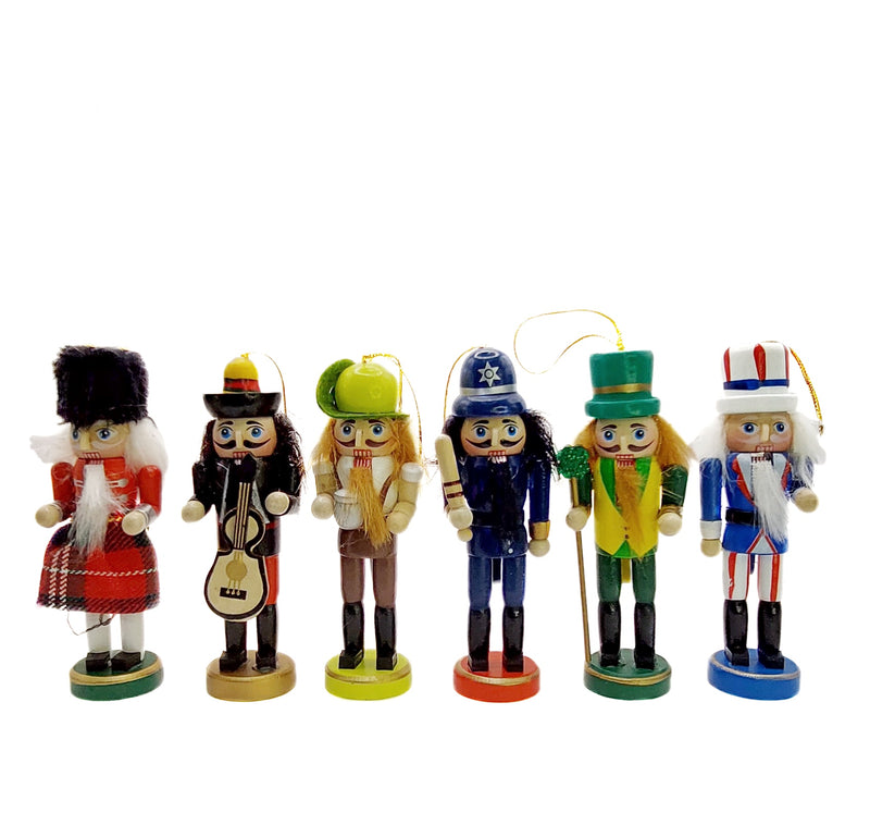 Christmas Nutcracker Set. Wizardi Classic Wooden Festive Decoration F0