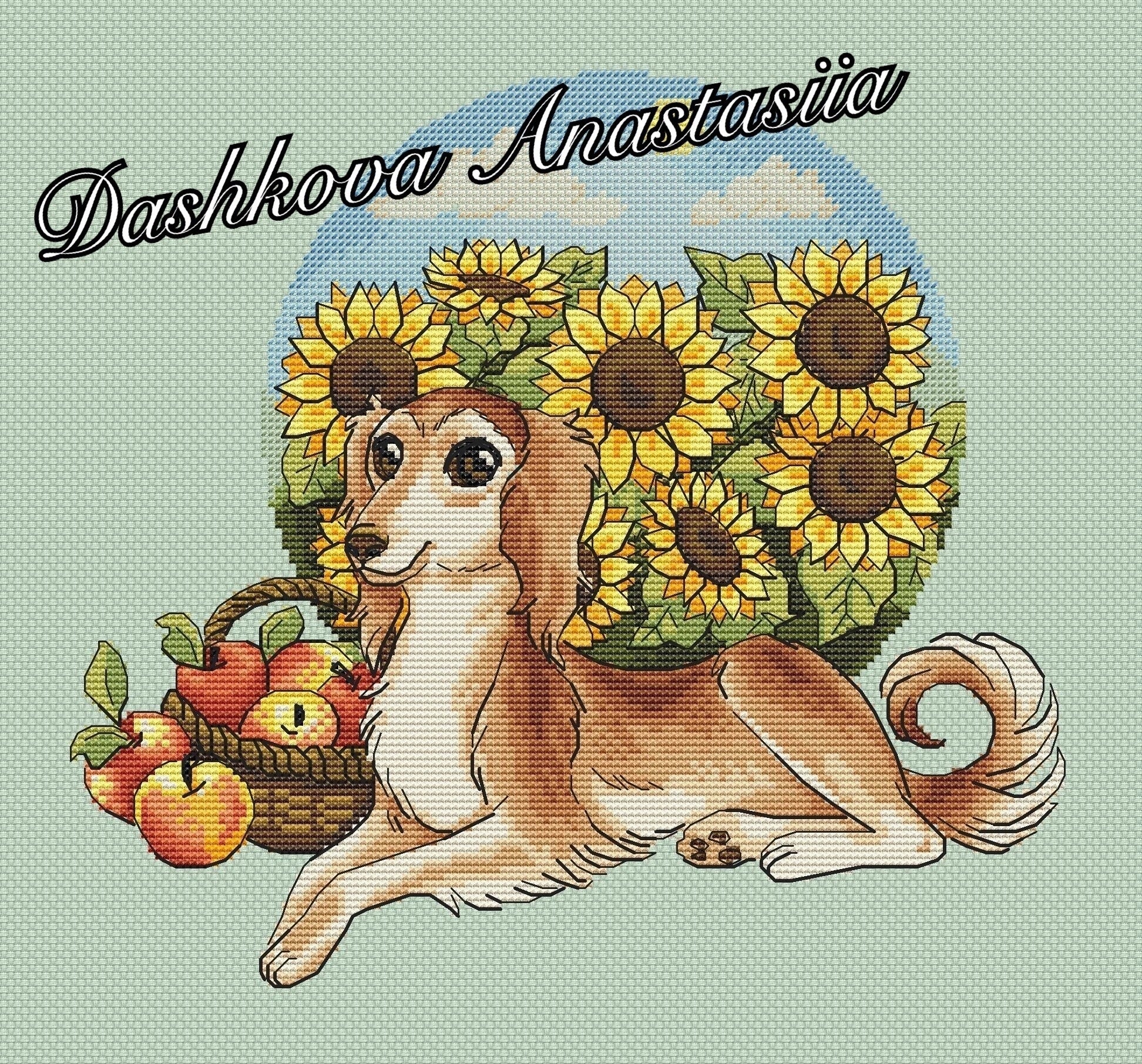 Red Dog - PDF Cross Stitch Pattern – Wizardi