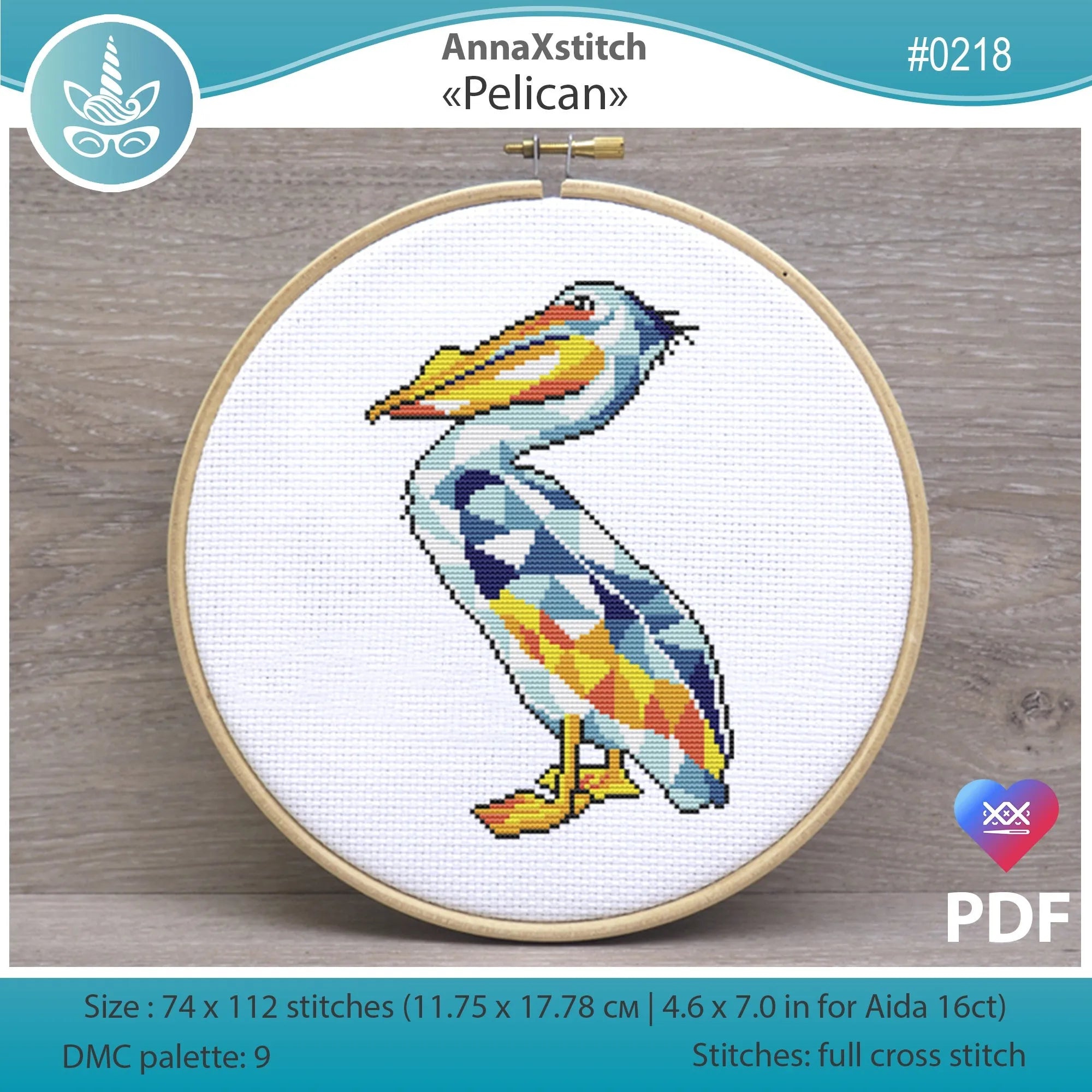 Pelican - PDF Cross Stitch Pattern – Wizardi