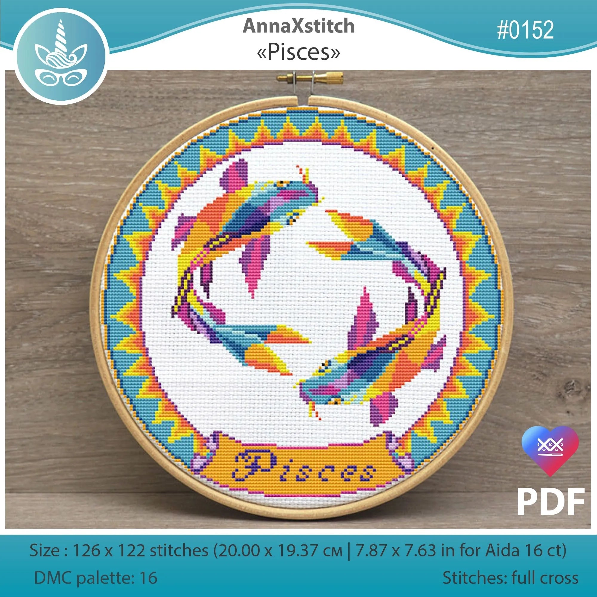Pisces - PDF Cross Stitch Pattern – Wizardi
