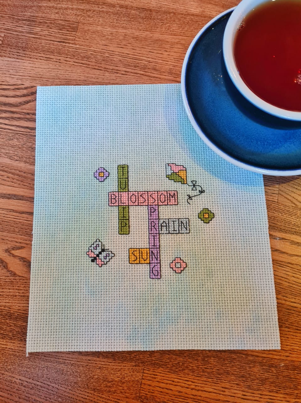 Spring crossword - PDF Cross Stitch Pattern – Wizardi