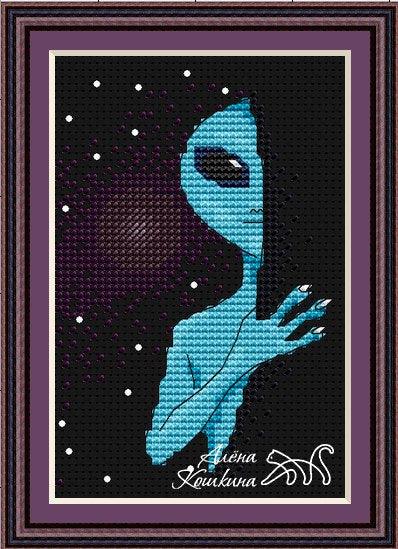 Alien - PDF Cross Stitch Pattern — Wizardi