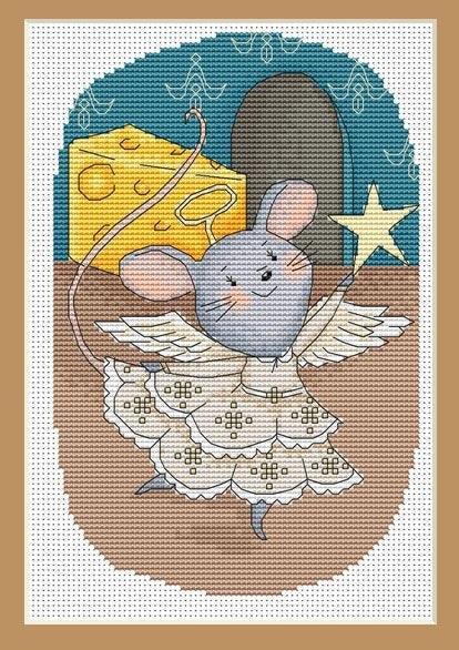 Angel Mouse - PDF Cross Stitch Pattern – Wizardi
