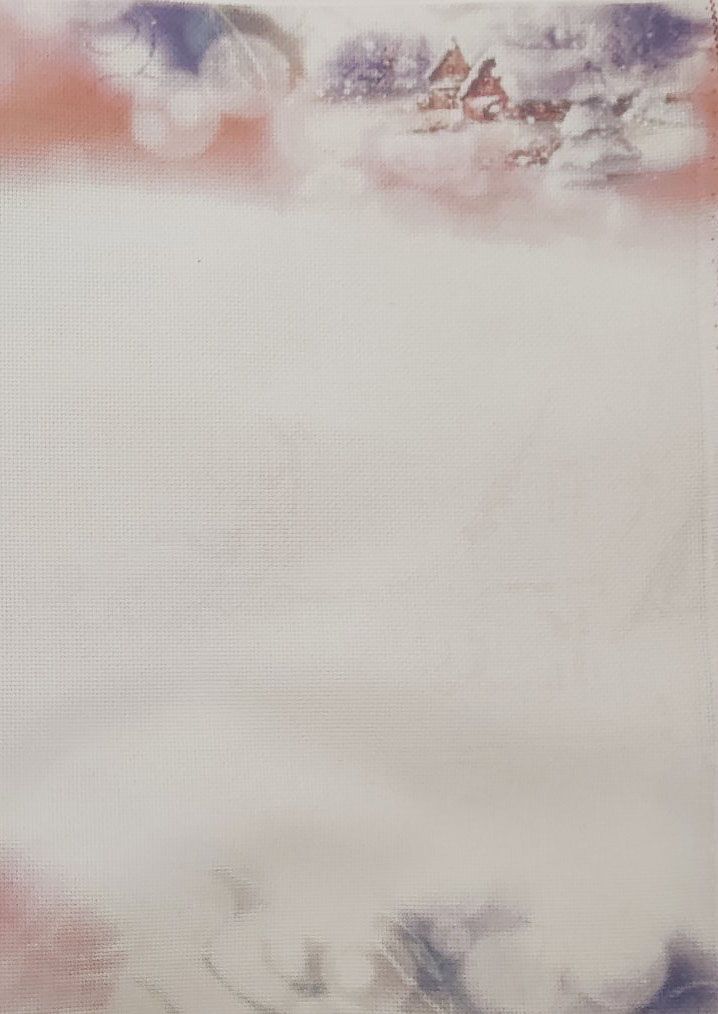 Winter Serenity Designer Printed AIDA Fabric. Canvas for embroidery wi ...