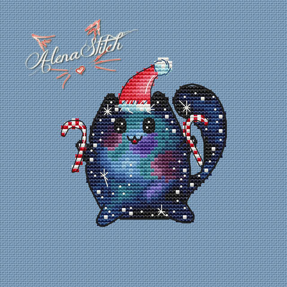 Cosmo cat with candies - PDF Cross Stitch Pattern — Wizardi