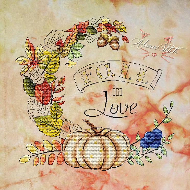 Fall in love - PDF Cross Stitch Pattern — Wizardi