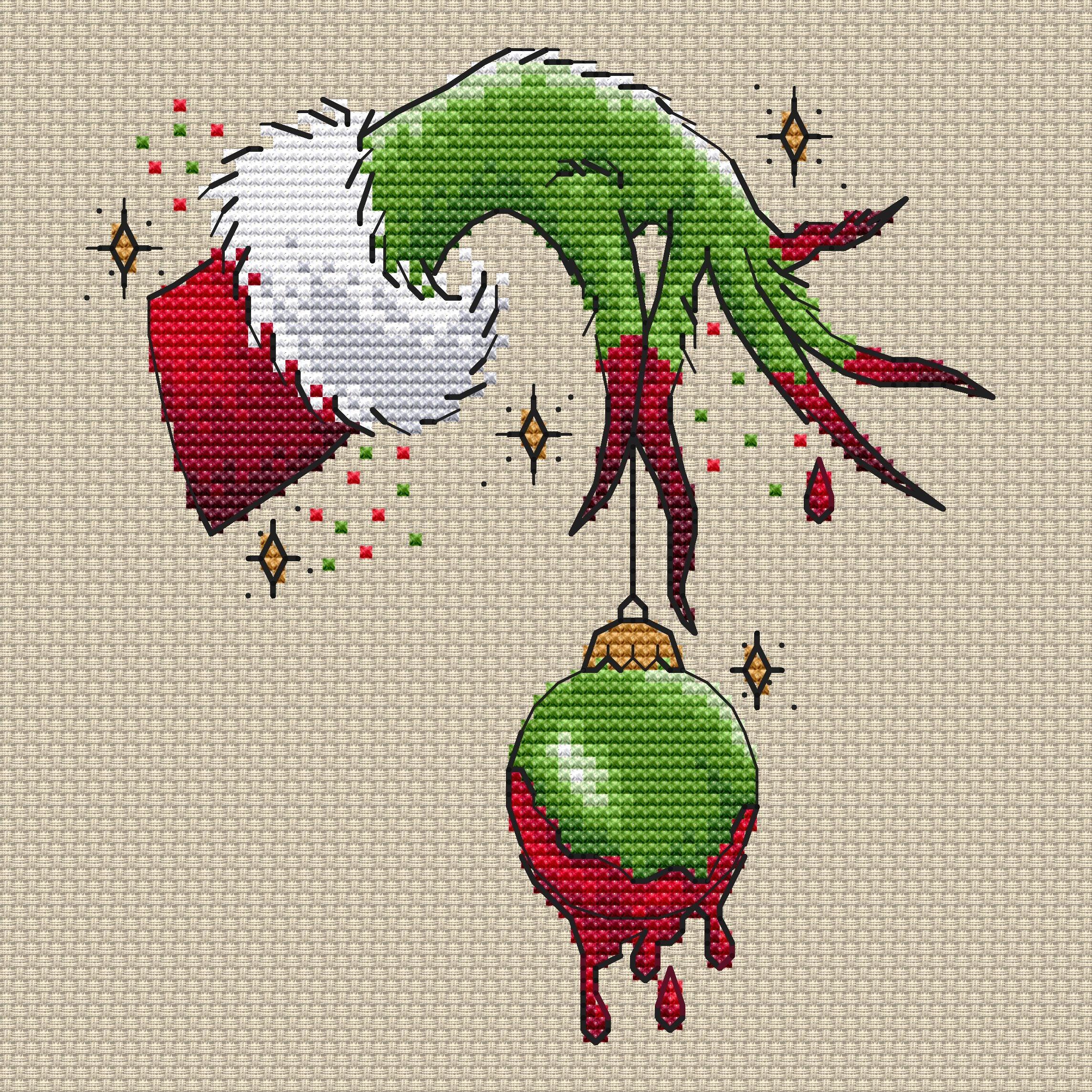 Happy New Grinch - PDF Cross Stitch Pattern – Wizardi
