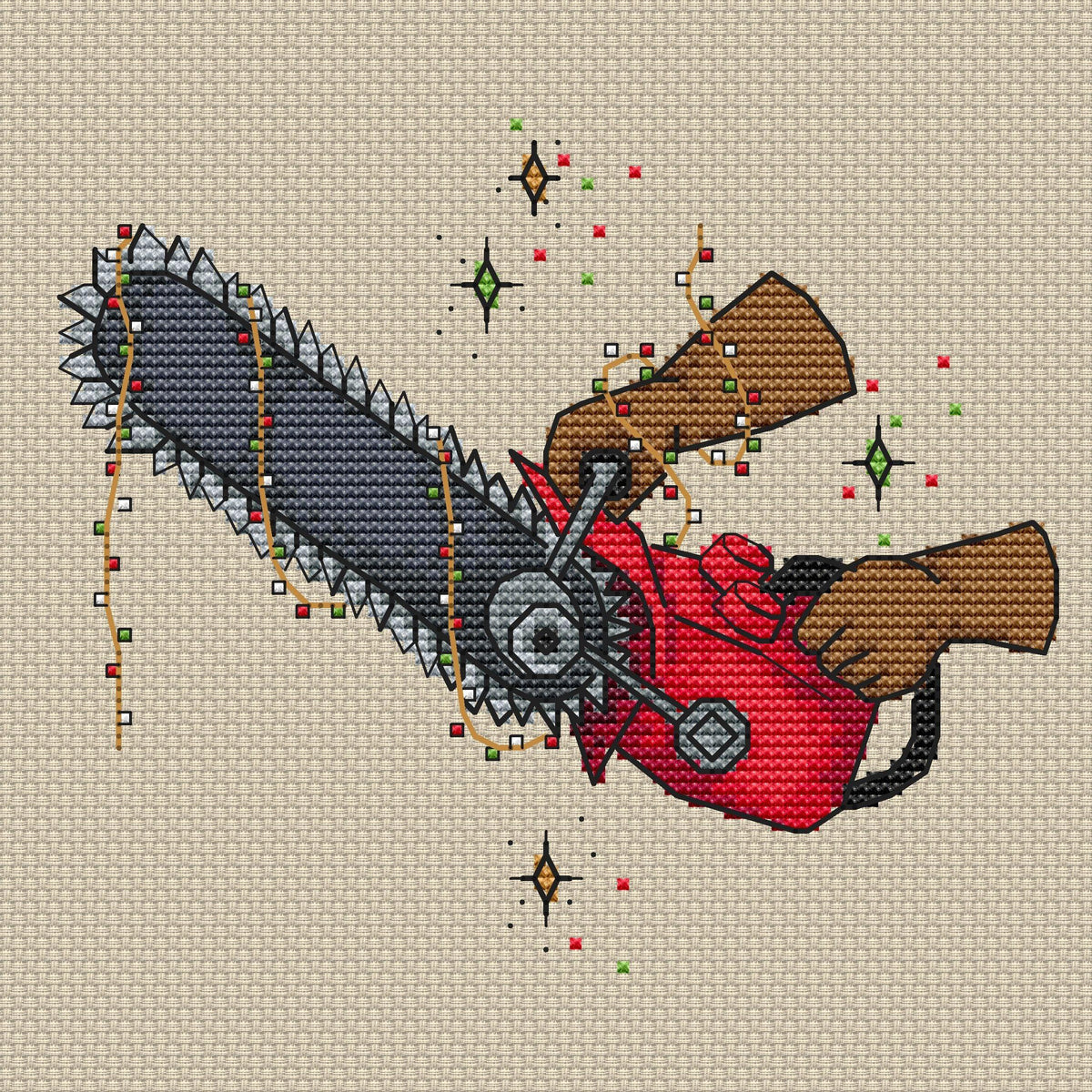 Happy New Leatherface - PDF Cross Stitch Pattern — Wizardi