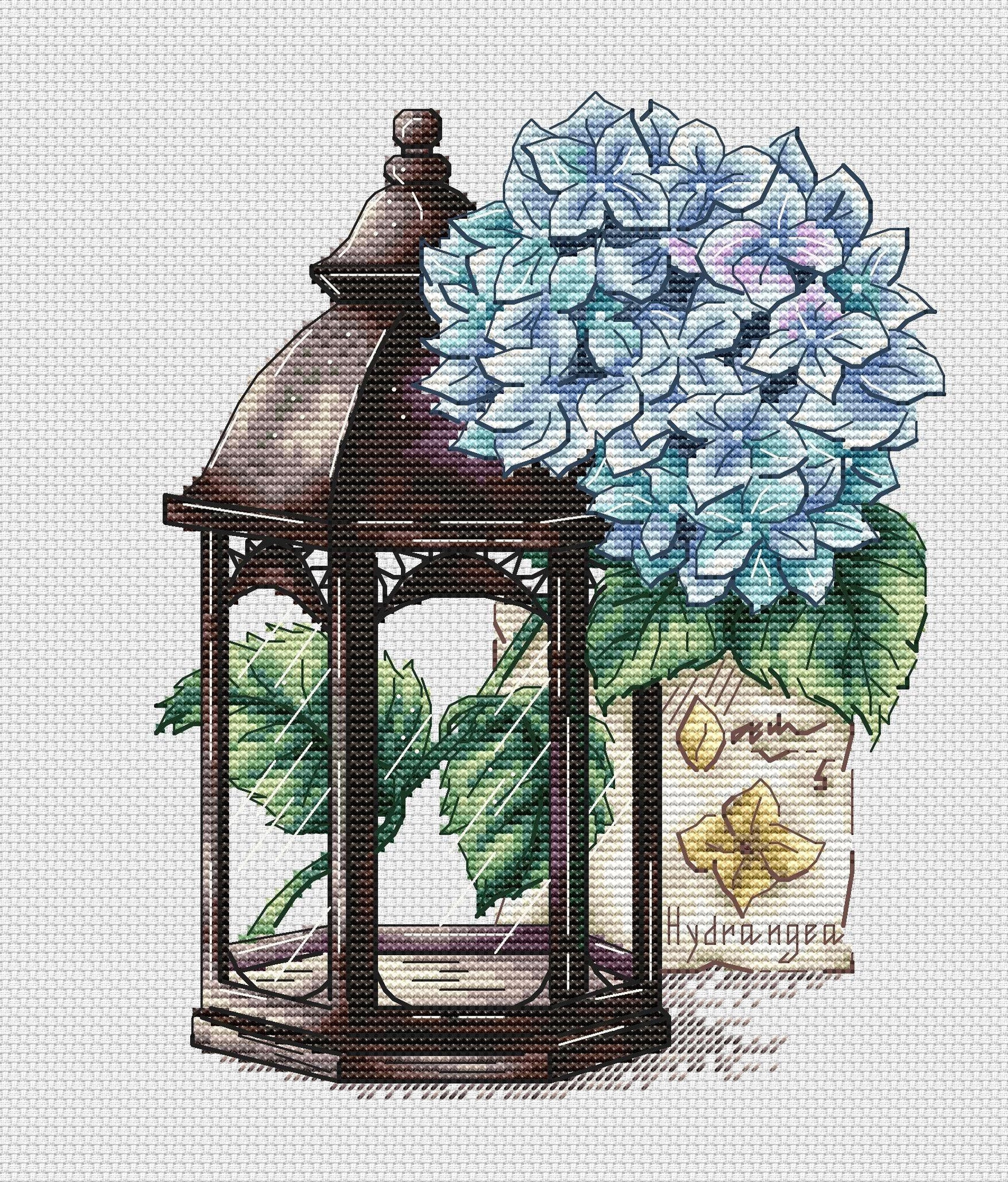 Hydrangea - PDF Cross Stitch Pattern — Wizardi