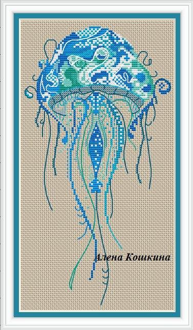 Jellyfish - PDF Cross Stitch Pattern — Wizardi