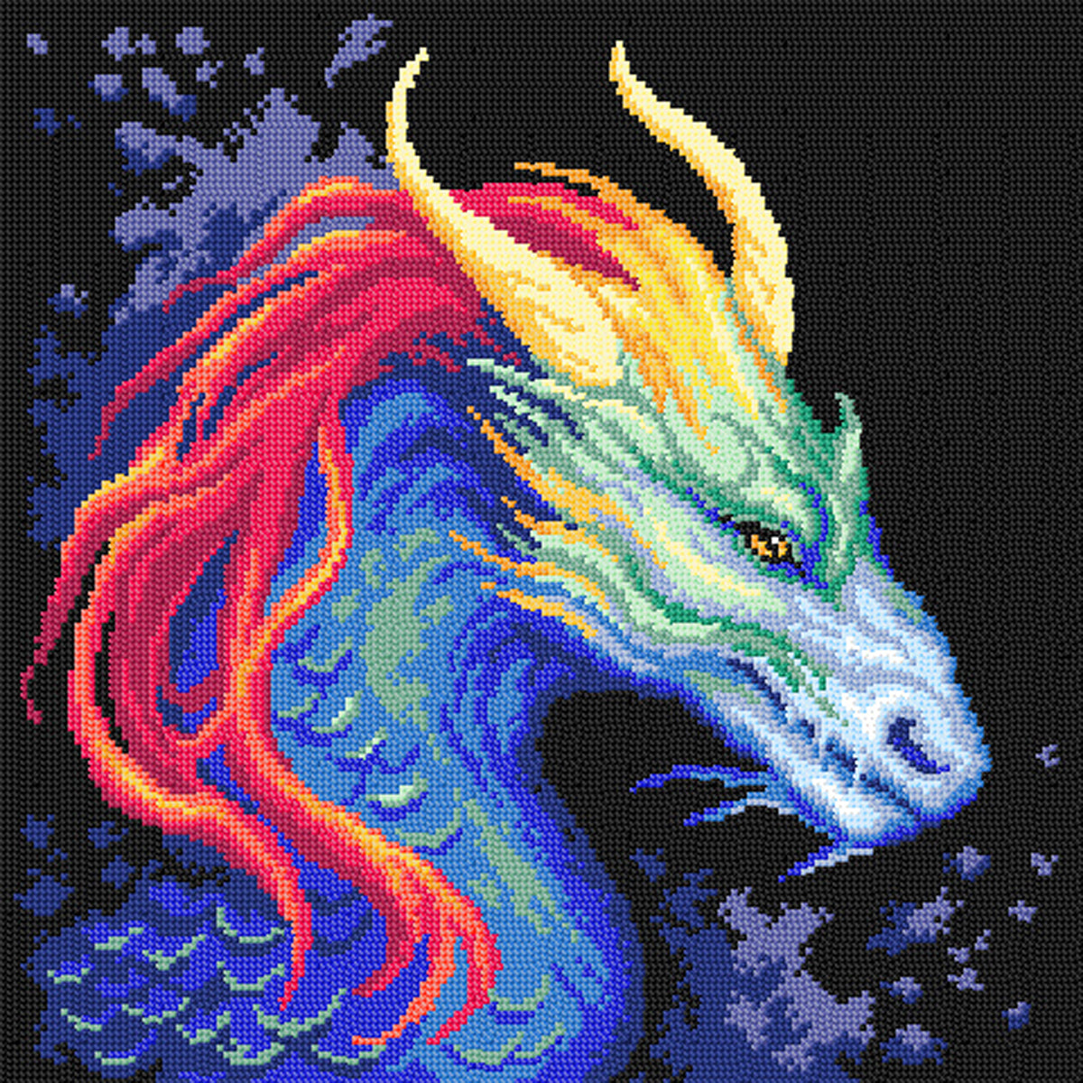 Needlepoint canvas for halfstitch without yarn A Dragon 3574L – Wizardi