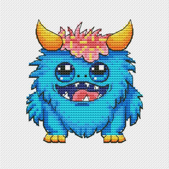Little Monster - Free PDF Cross Stitch Pattern – Wizardi