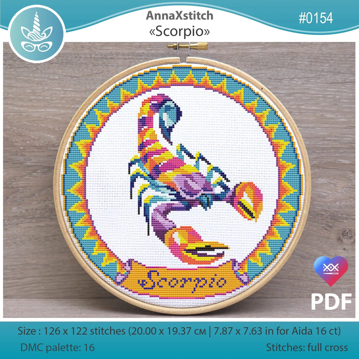 Scorpio - PDF Cross Stitch Pattern — Wizardi