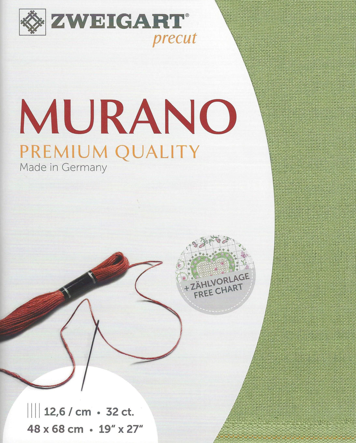 Precut Zweigart Murano 32 count Olive 3984/6016 — Wizardi