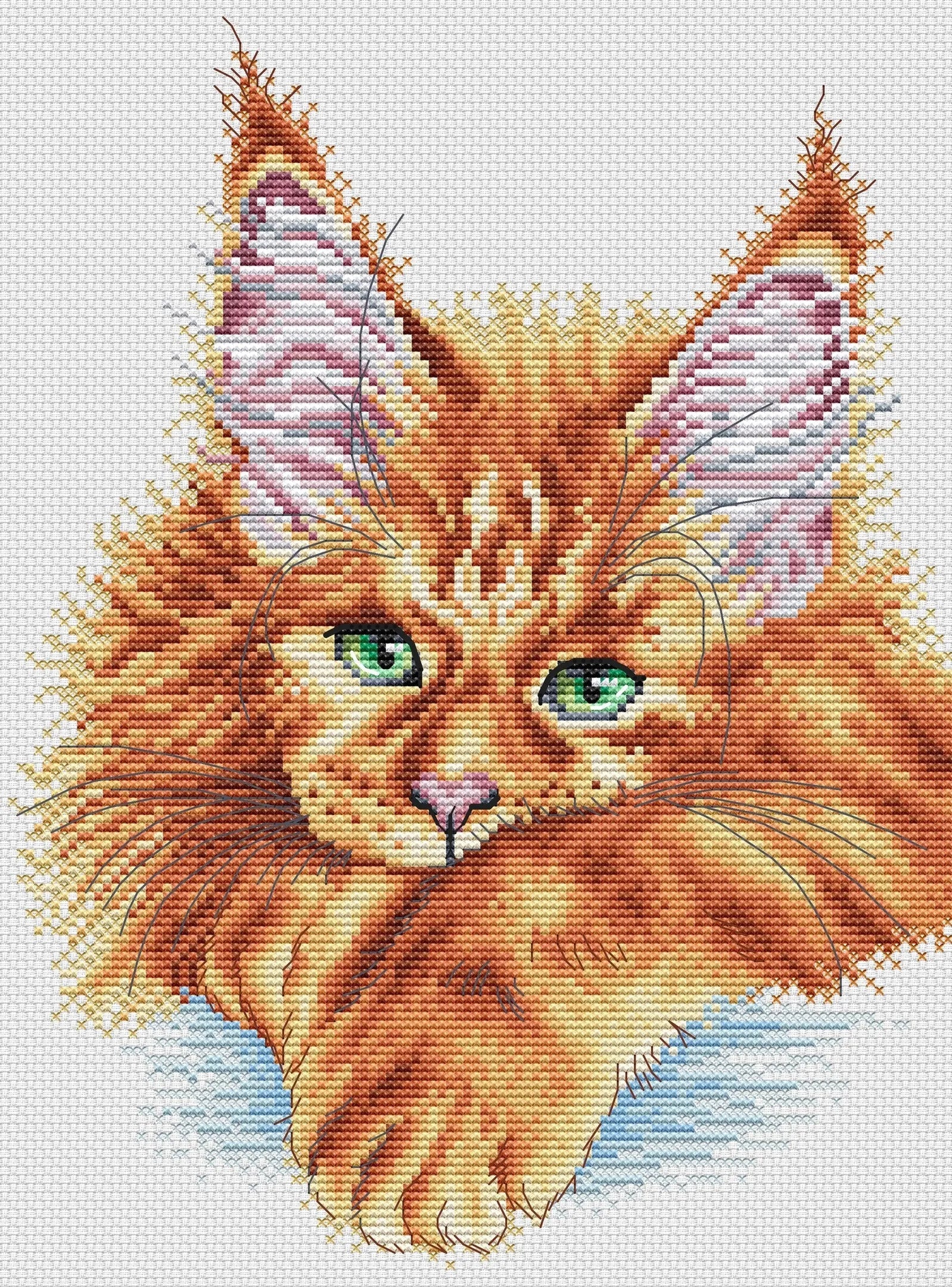 Maine Coon (green eyes) - PDF Cross Stitch Pattern – Wizardi