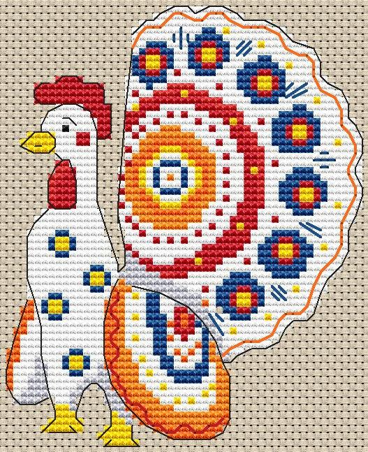 Rooster - PDF Cross Stitch Pattern — Wizardi
