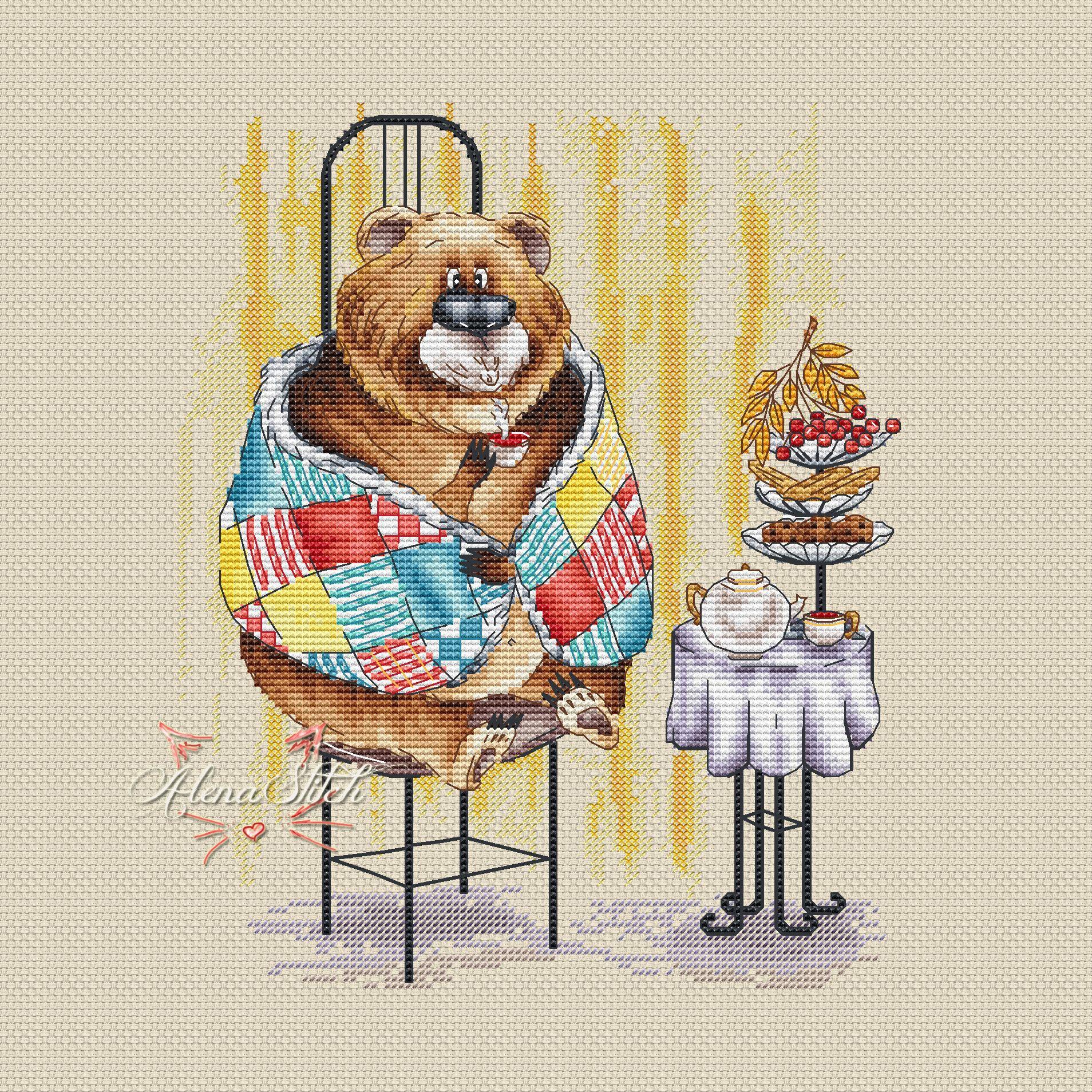 Rowan tea - PDF Cross Stitch Pattern – Wizardi