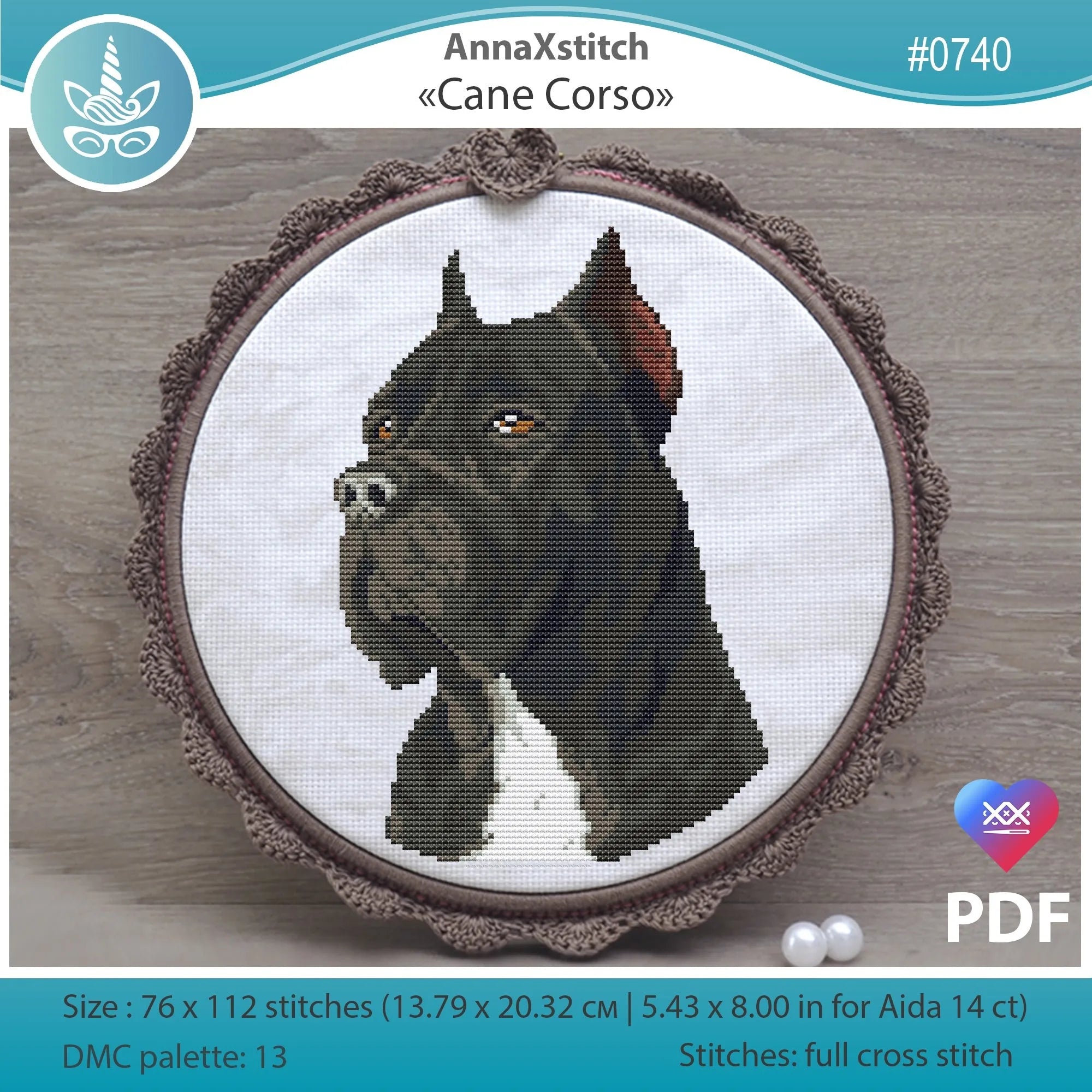 Cane Corso - PDF Cross Stitch Pattern – Wizardi