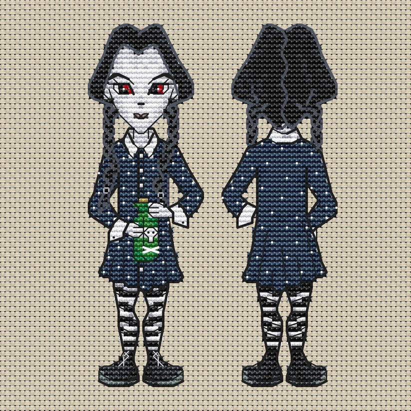 The Addams Family: Wednesday - PDF Cross Stitch Pattern – Wizardi