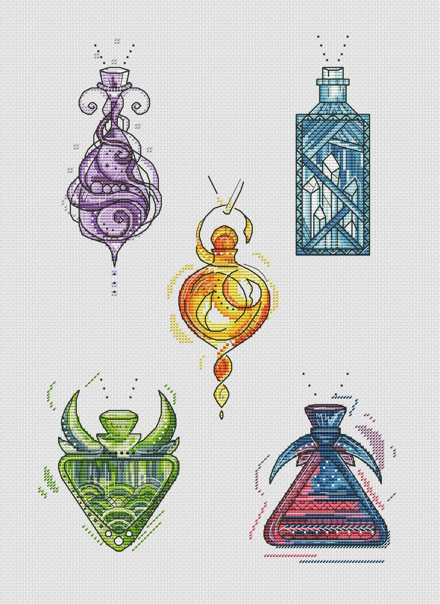 Wonder Jars - PDF Cross Stitch Pattern — Wizardi