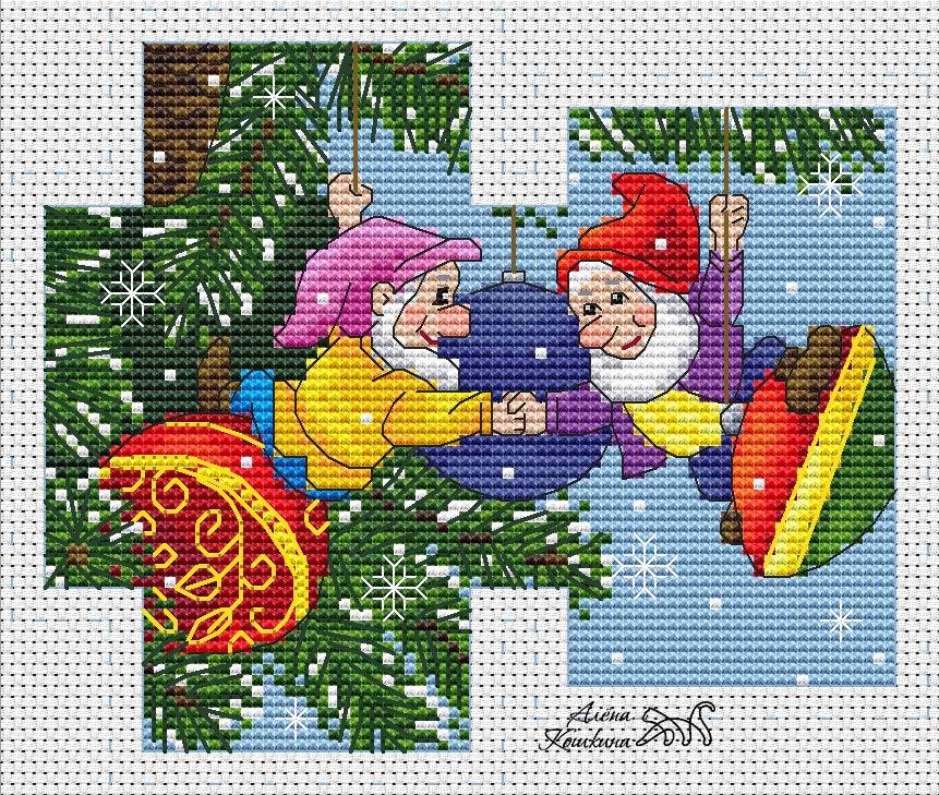 Zarubin Gnomes - PDF Cross Stitch Pattern — Wizardi