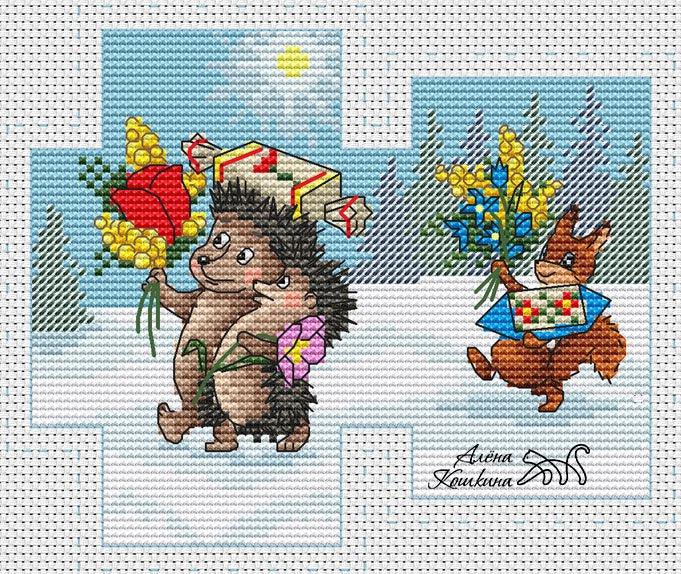 Zarubin Hedgehog 2 - PDF Cross Stitch Pattern – Wizardi