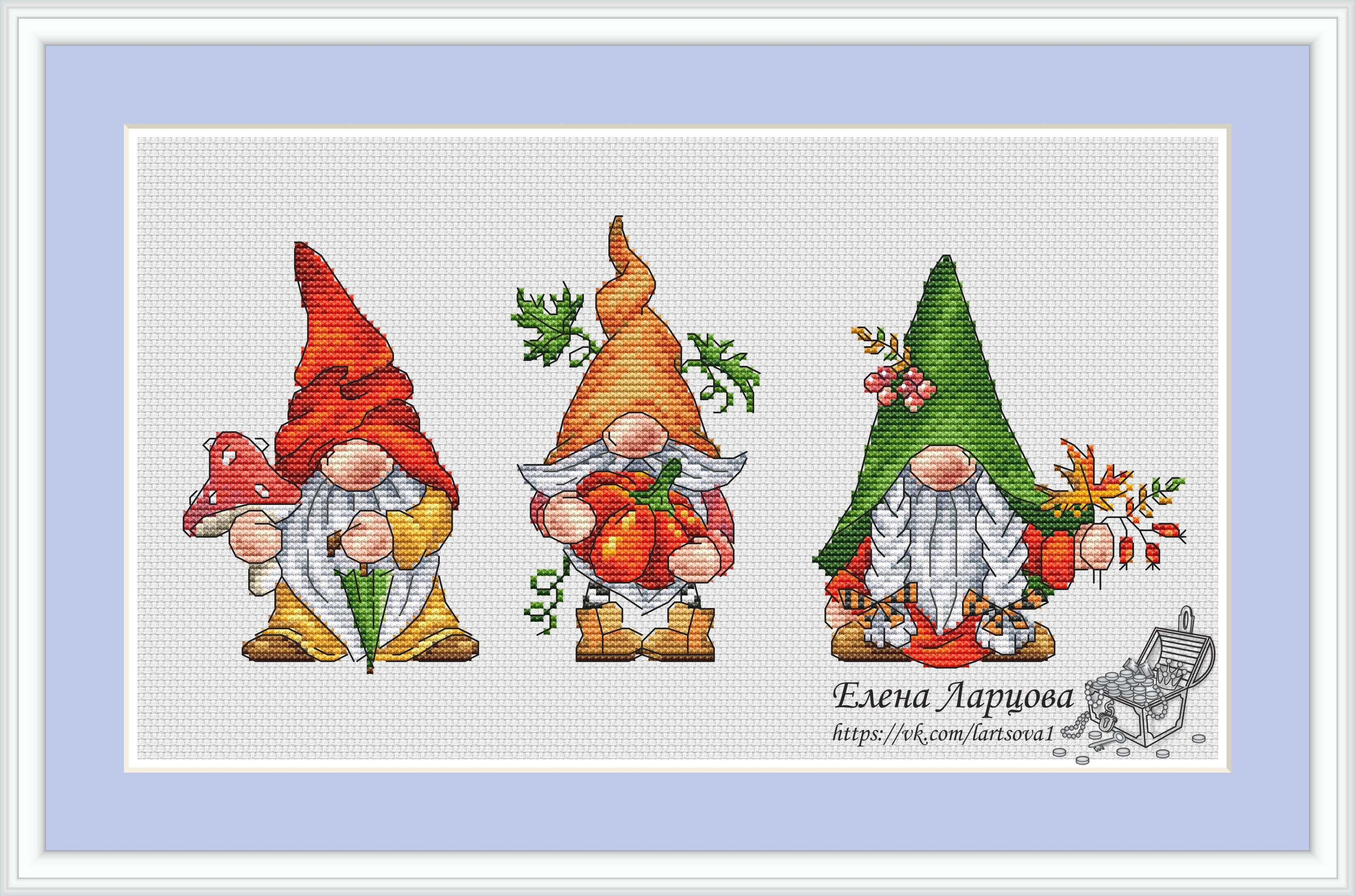 Autumn Dwarfs - PDF Cross Stitch Pattern — Wizardi