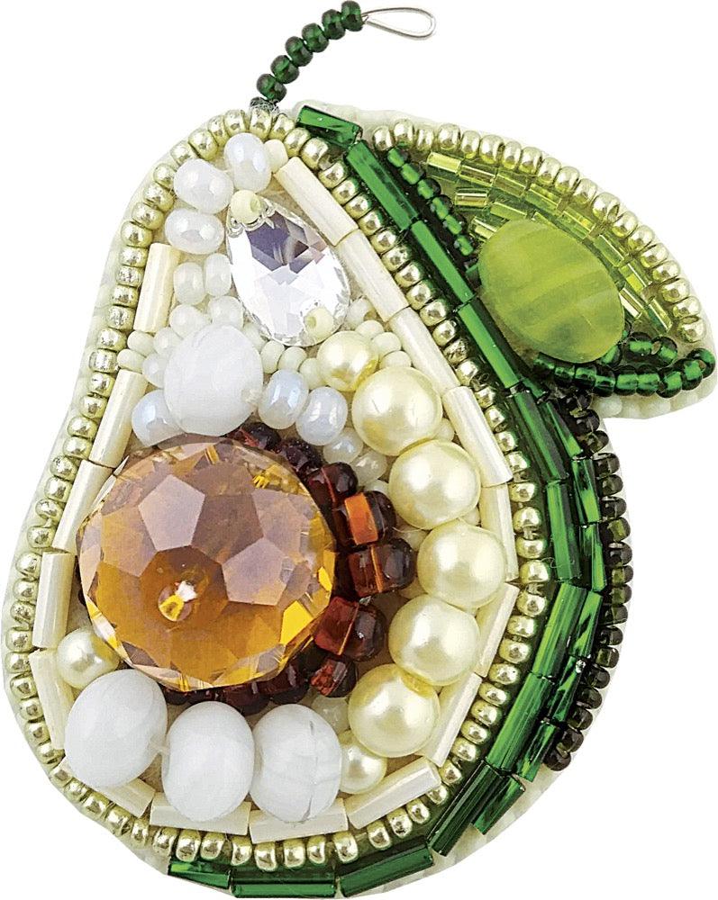 BP-213C Beadwork kit for creating brooch Crystal Art "Avocado" – Wizardi