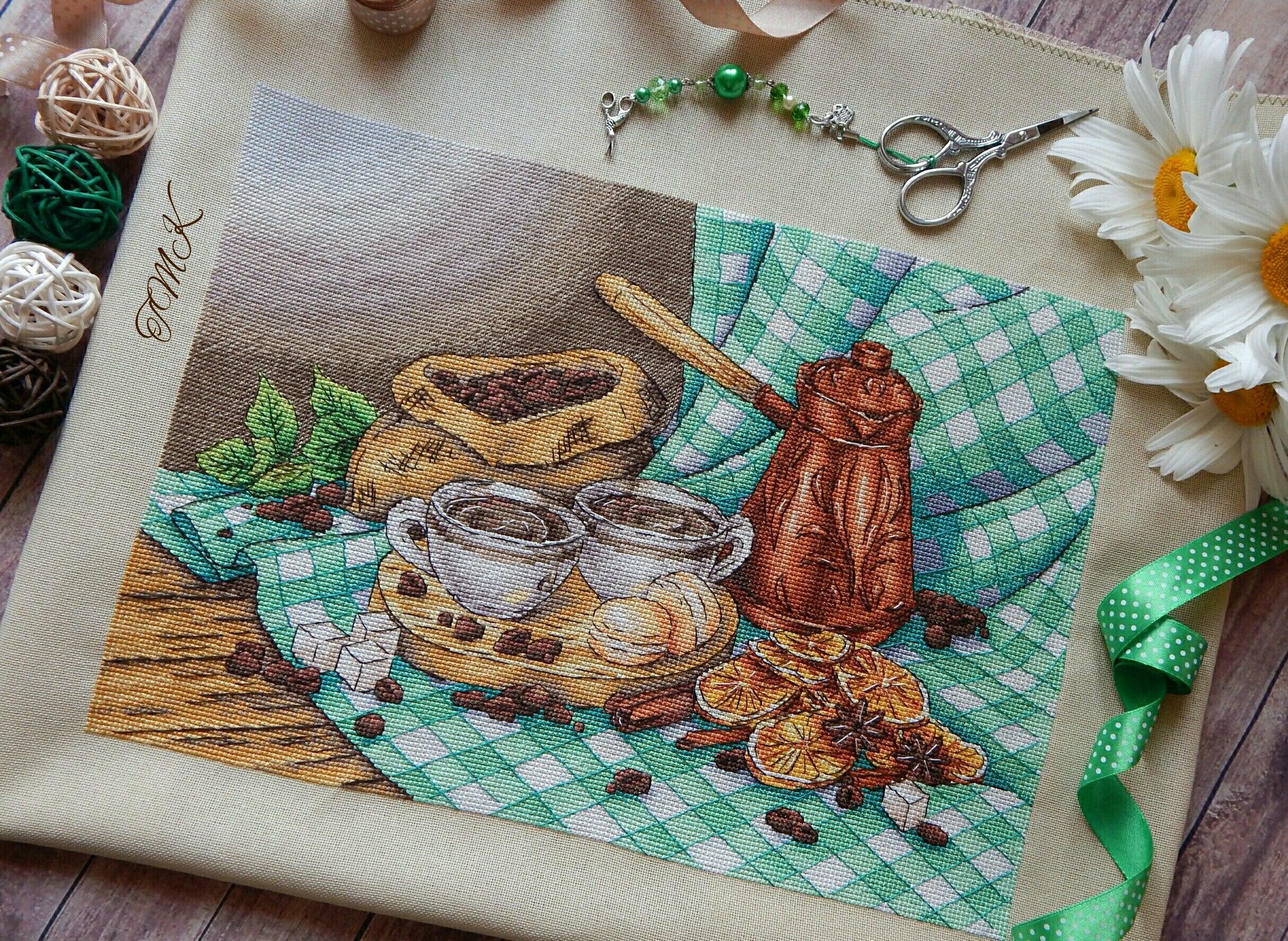 Coffee Still life Cross stitch pattern PDF for instant download Digita ...