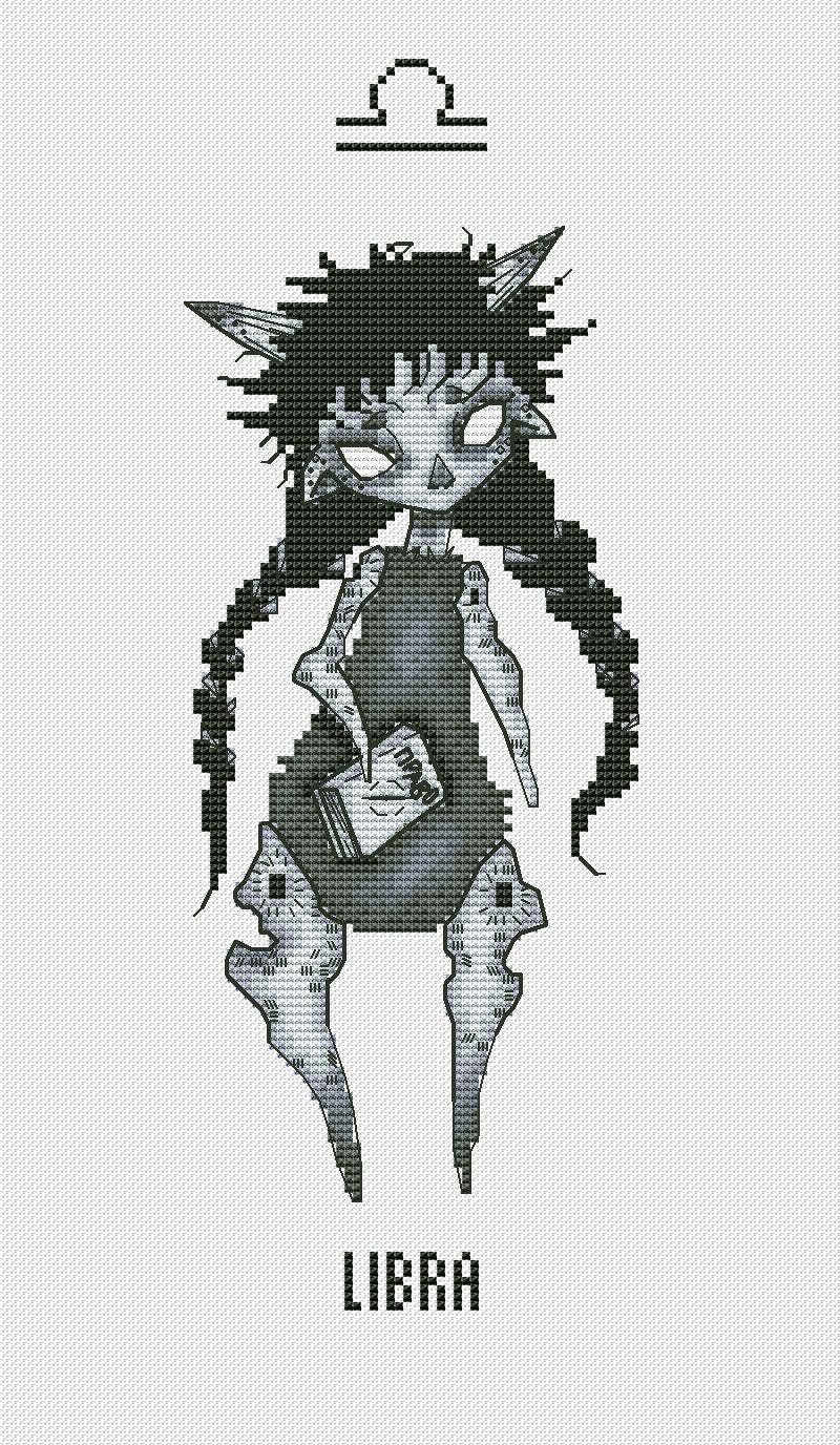 Horoscope. Libra - PDF Cross Stitch Pattern — Wizardi