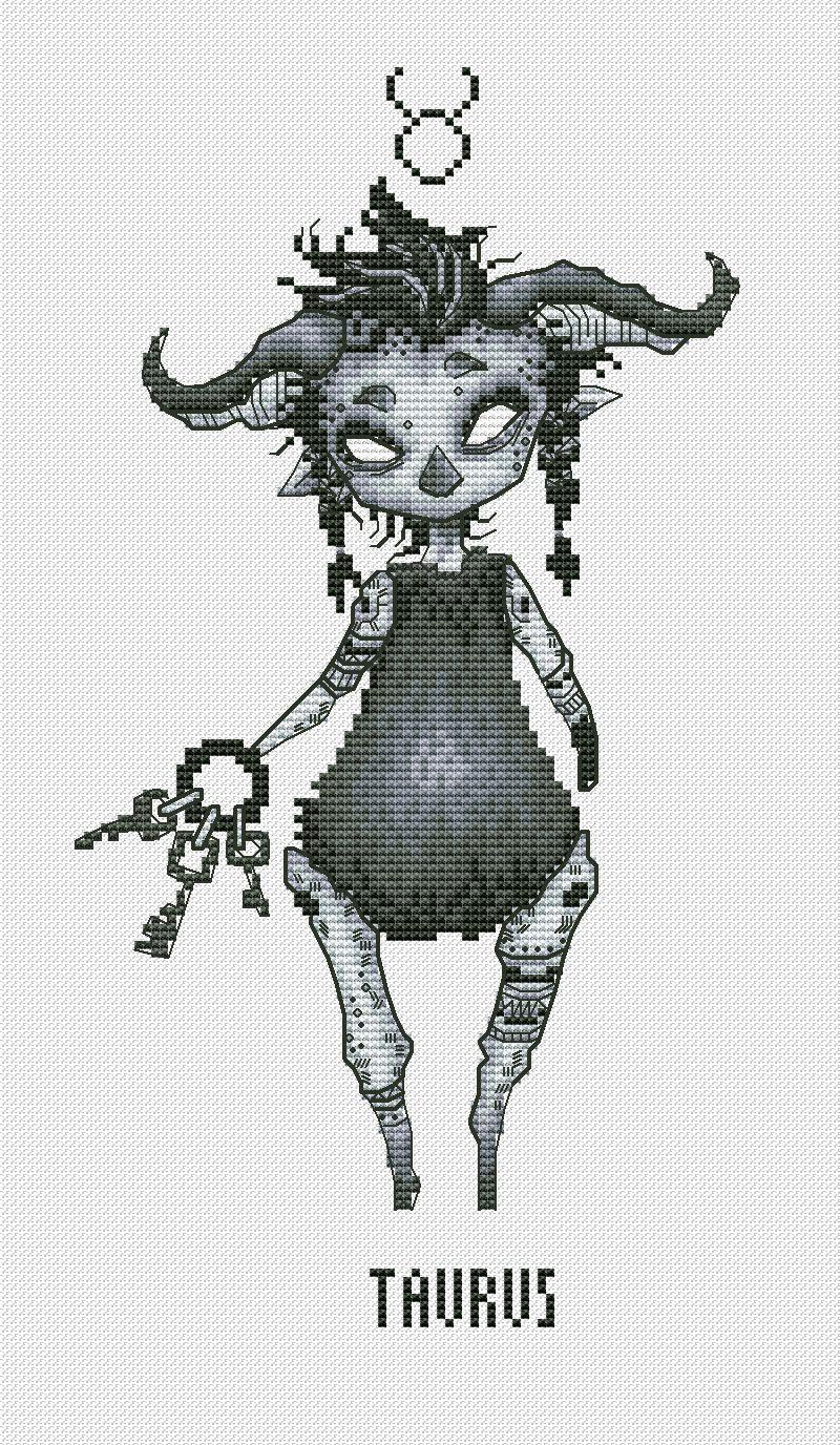Horoscope. Taurus - PDF Cross Stitch Pattern – Wizardi