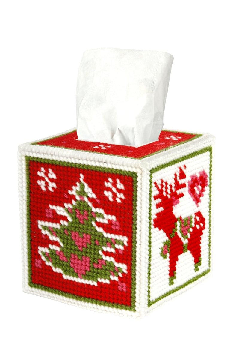 Tissue box cover - needlepoint (halfstitch) kit "Christmas time" 5104 ...