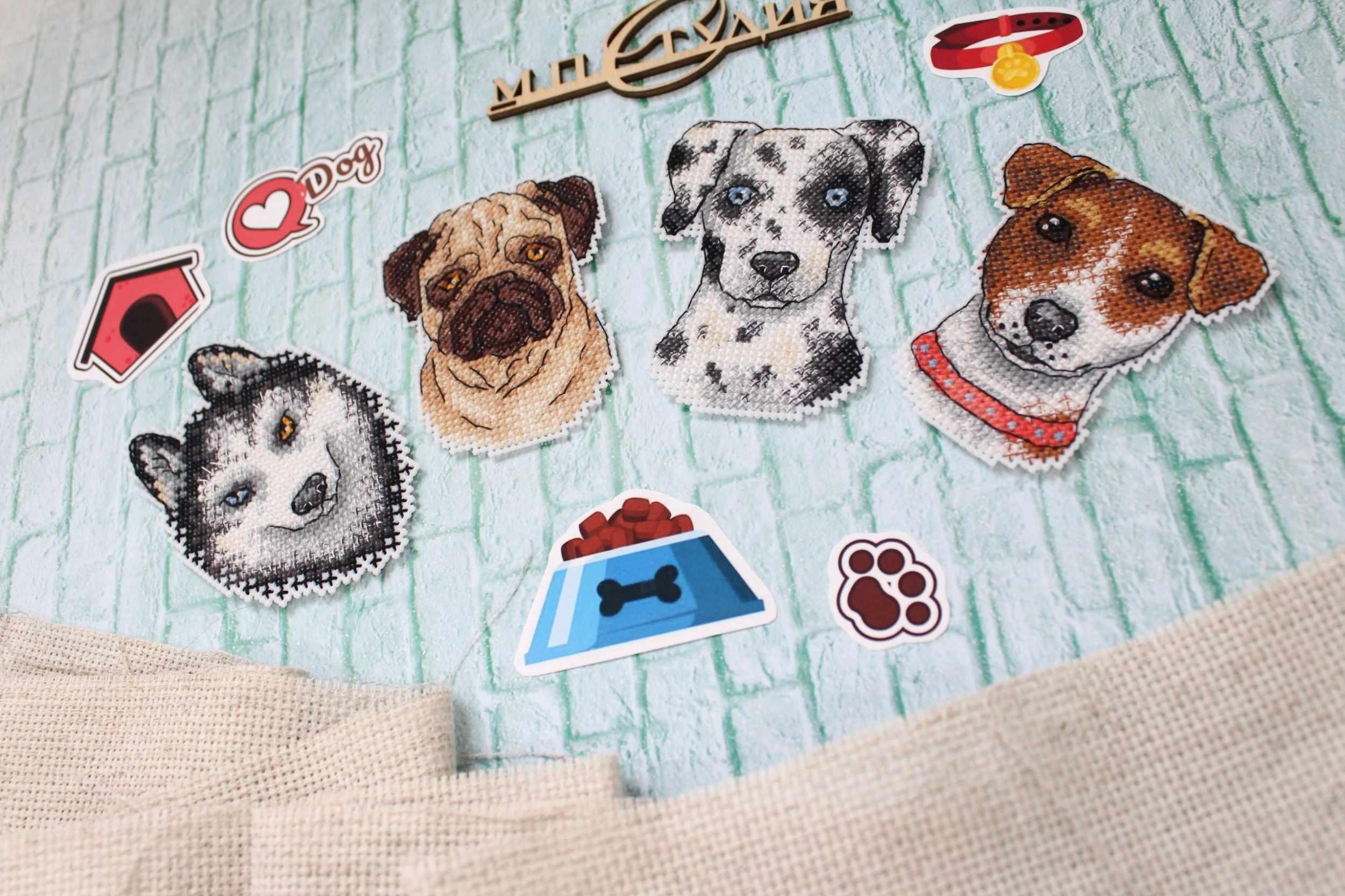 Who Said Woof? Magnets SR-409 Plastic Canvas Counted Cross Stitch Kit — Wizardi